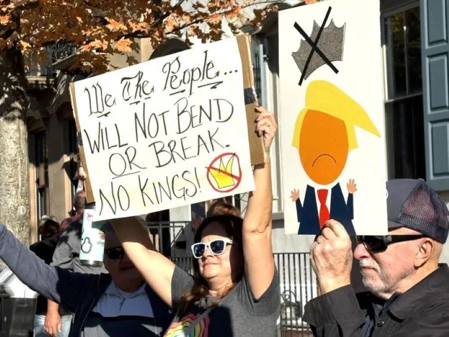 No Kings rally on Newtown border to protest "illegal war" with Venezuela