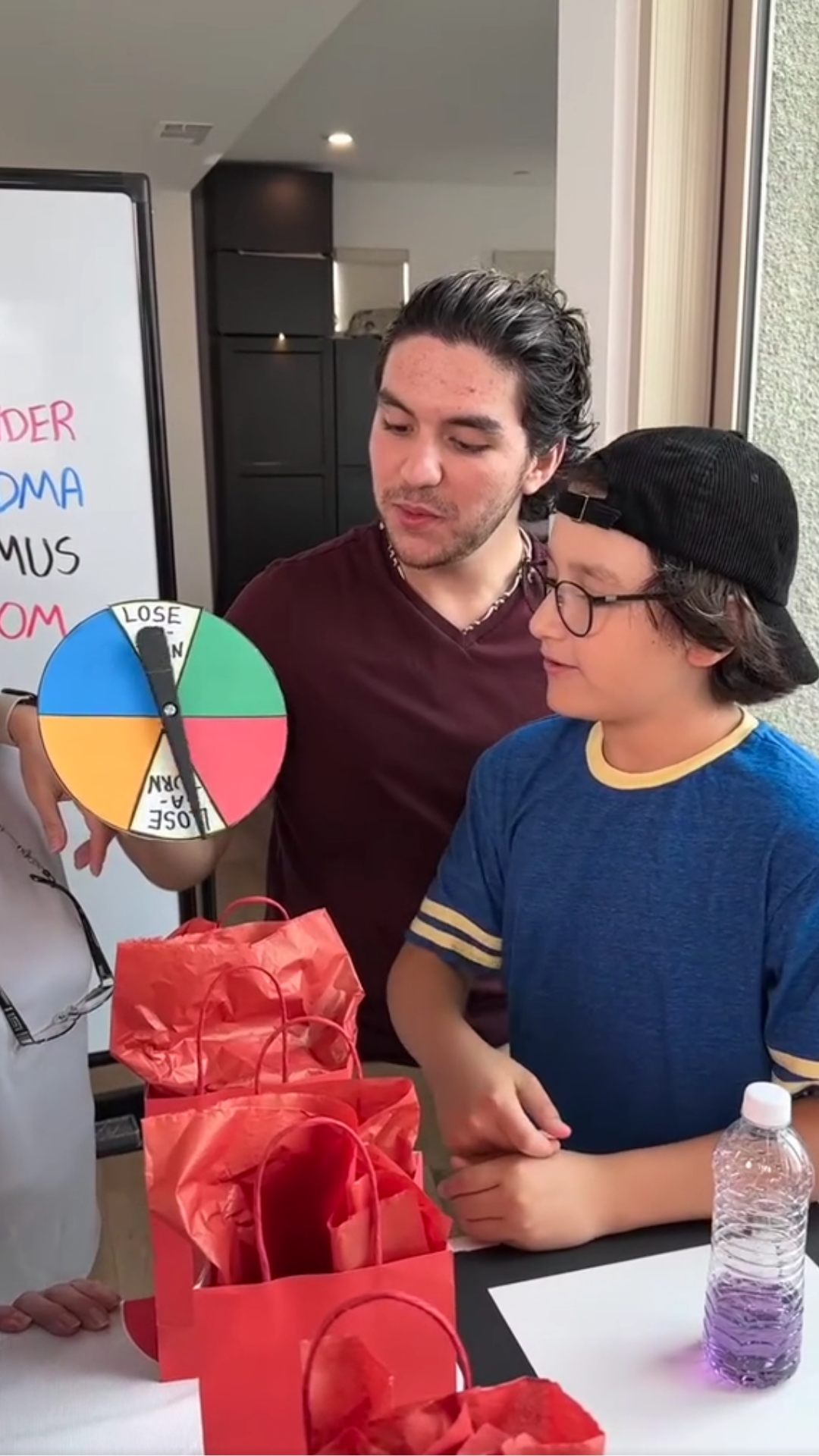 Land the bottle – mystery bag challenge with a twist