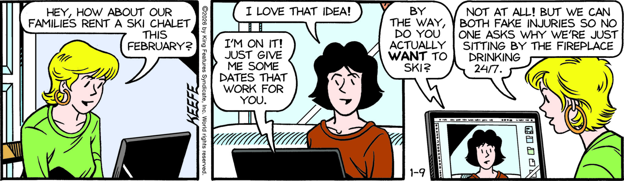 Sally Forth by Francesco Marciuliano; drawn by Jim Keefe