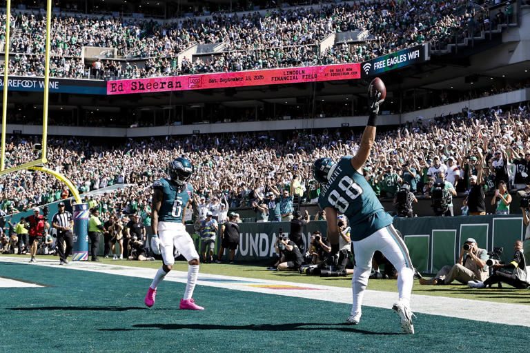 Dallas Goedert tried to keep things light amid a trying offseason. He ...