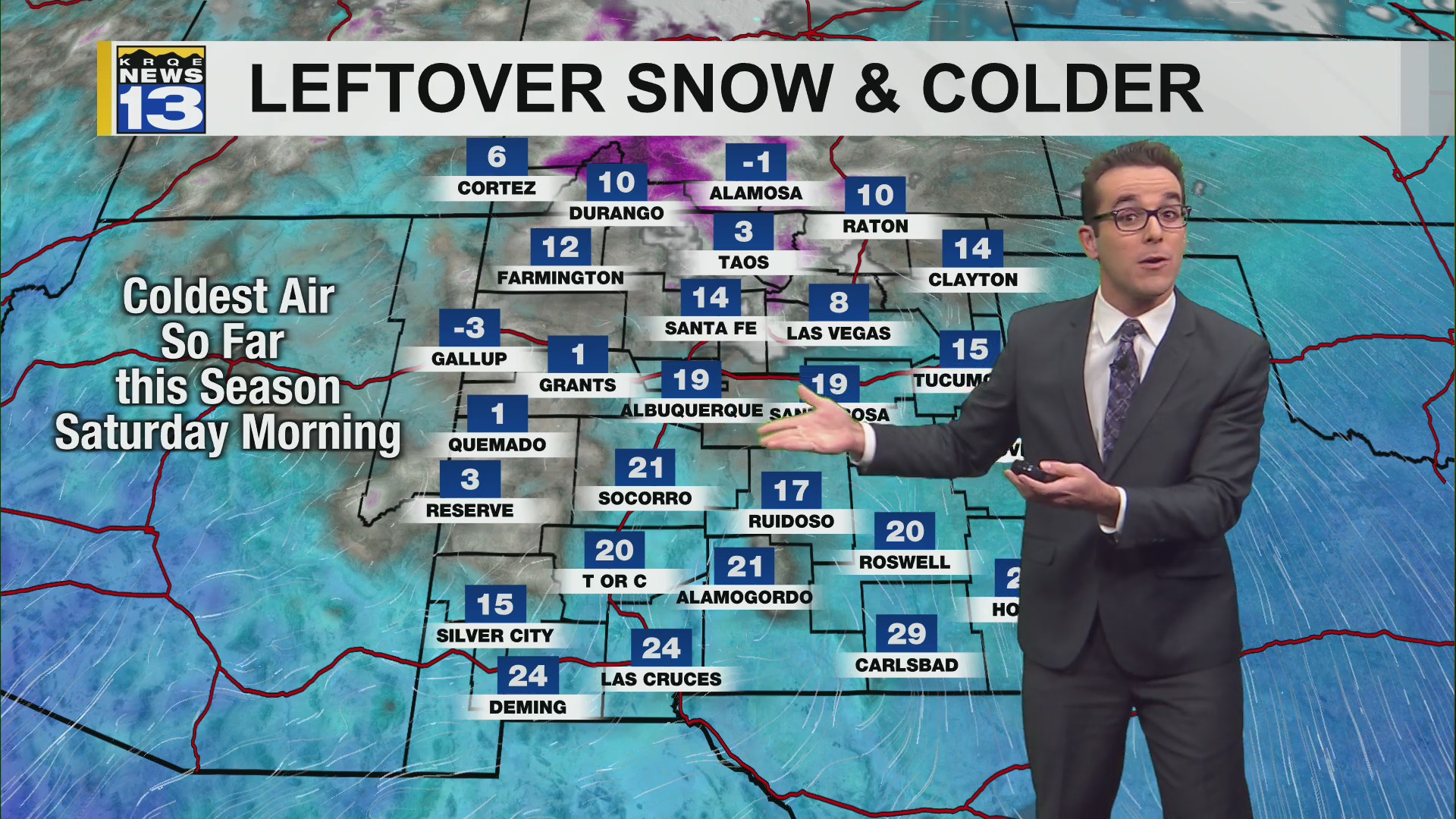 Rain & snow departs but turning colder & breezy