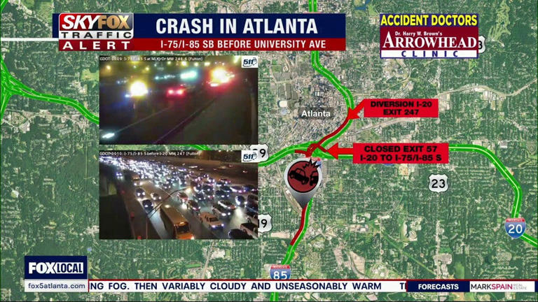 Serious crashes block Atlanta's Downtown Connector, Lawrenceville Highway