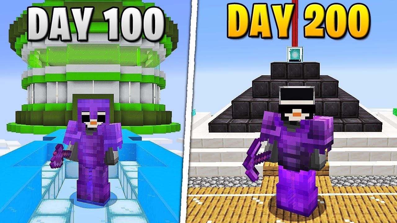 Survived 200 days in Minecraft Sky Block challenge