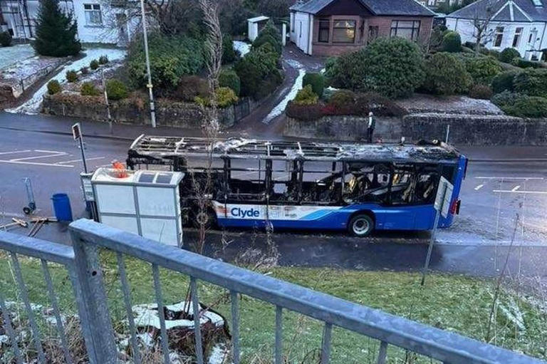 Bus bursts into flames in Greenock as fire crews race to scene