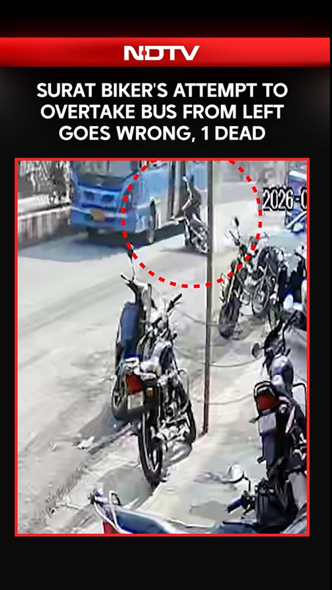 Video: Surat biker's attempt to overtake bus from left goes wrong, 1 dead