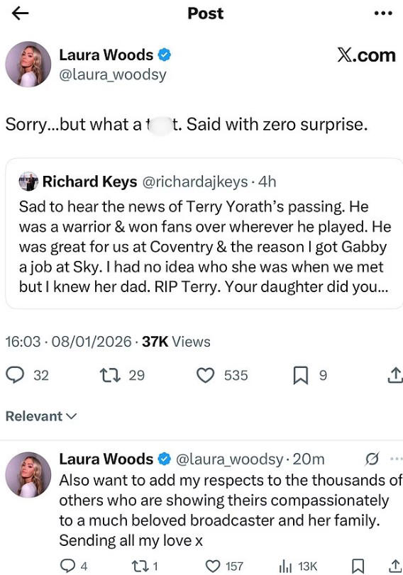 Gabby Logan details emotional final moments with dad Terry Yorath