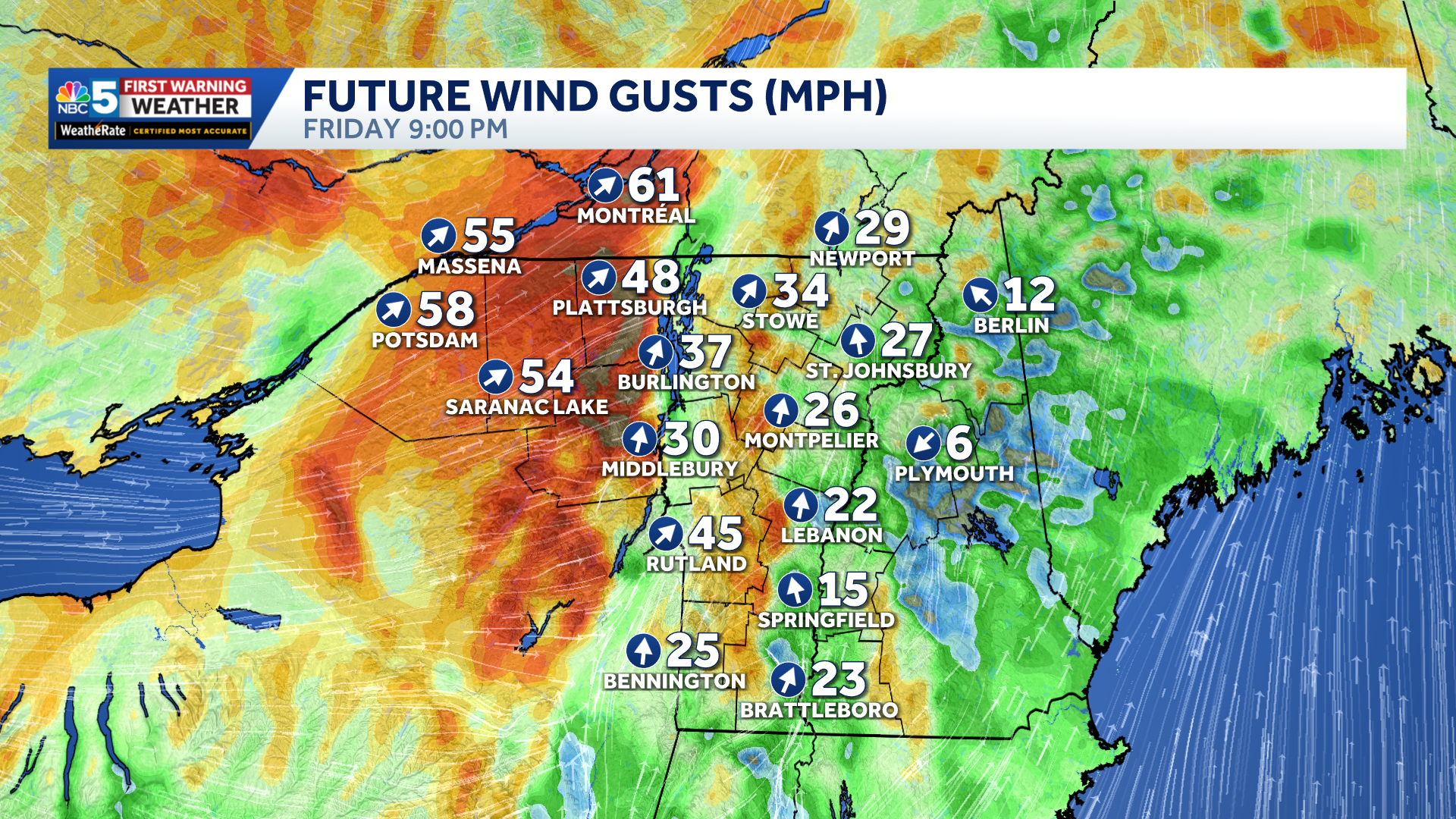 Strong wind and scattered power outages possible Friday evening