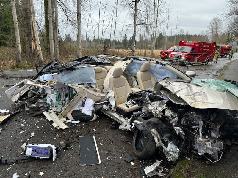 Speeding driver escapes unscathed after car hits tree in Lake Stevens ...