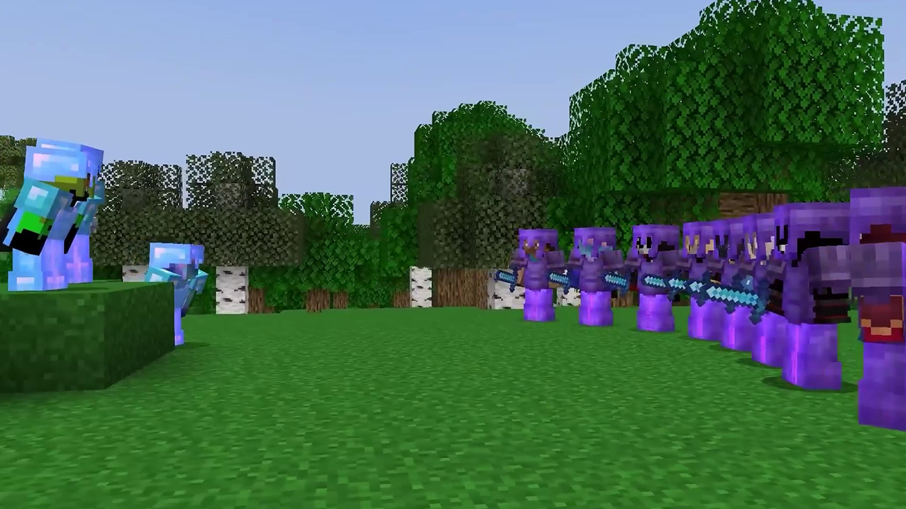 A full-scale war in Minecraft
