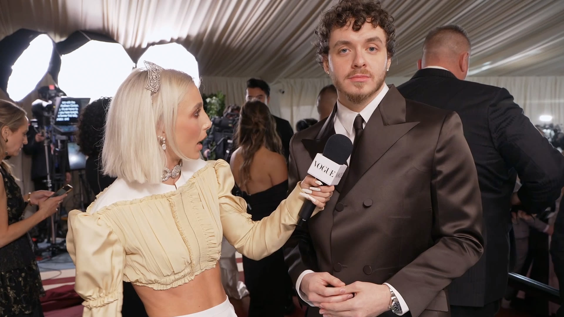 Jack Harlow on his dark chocolate Met Gala suit