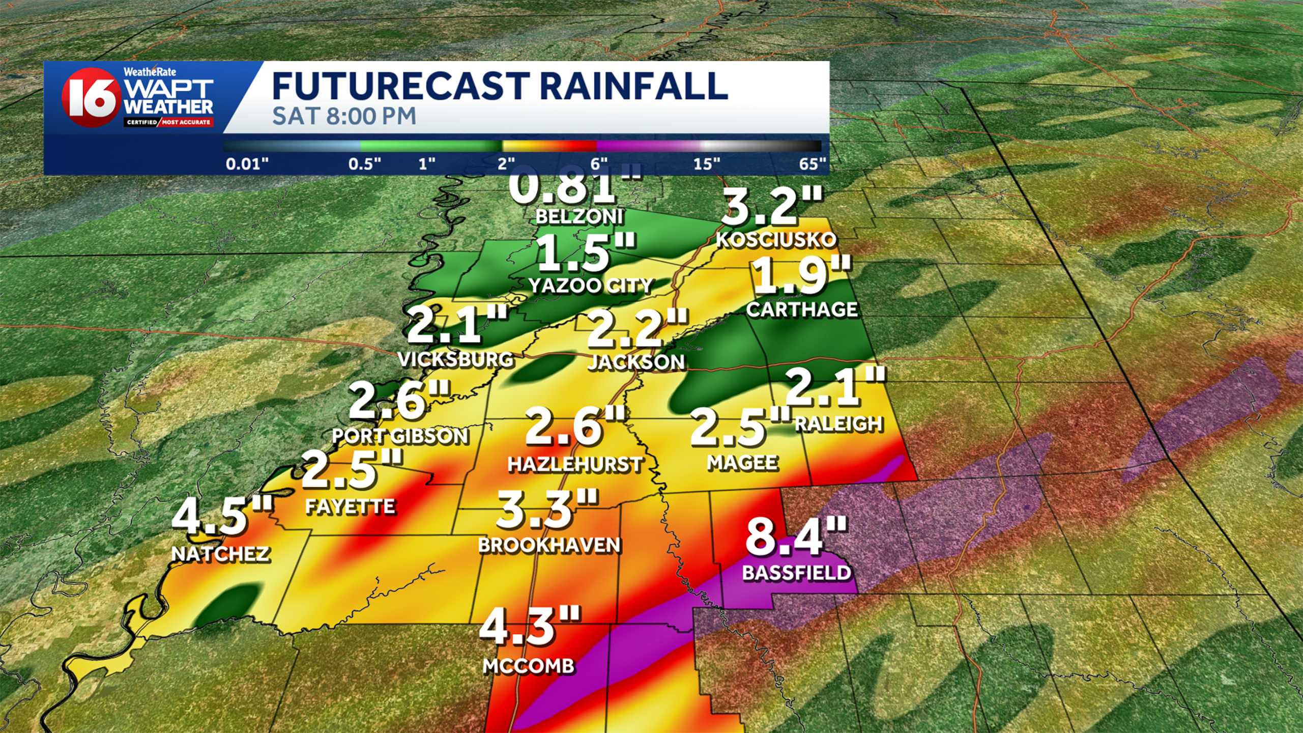 Drenching rainfall could increase flood threat for parts of Mississippi
