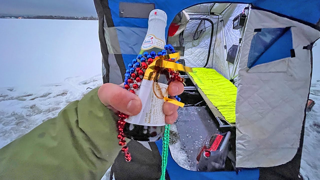 Ice Camping a River in Small Tent - New Years Edition