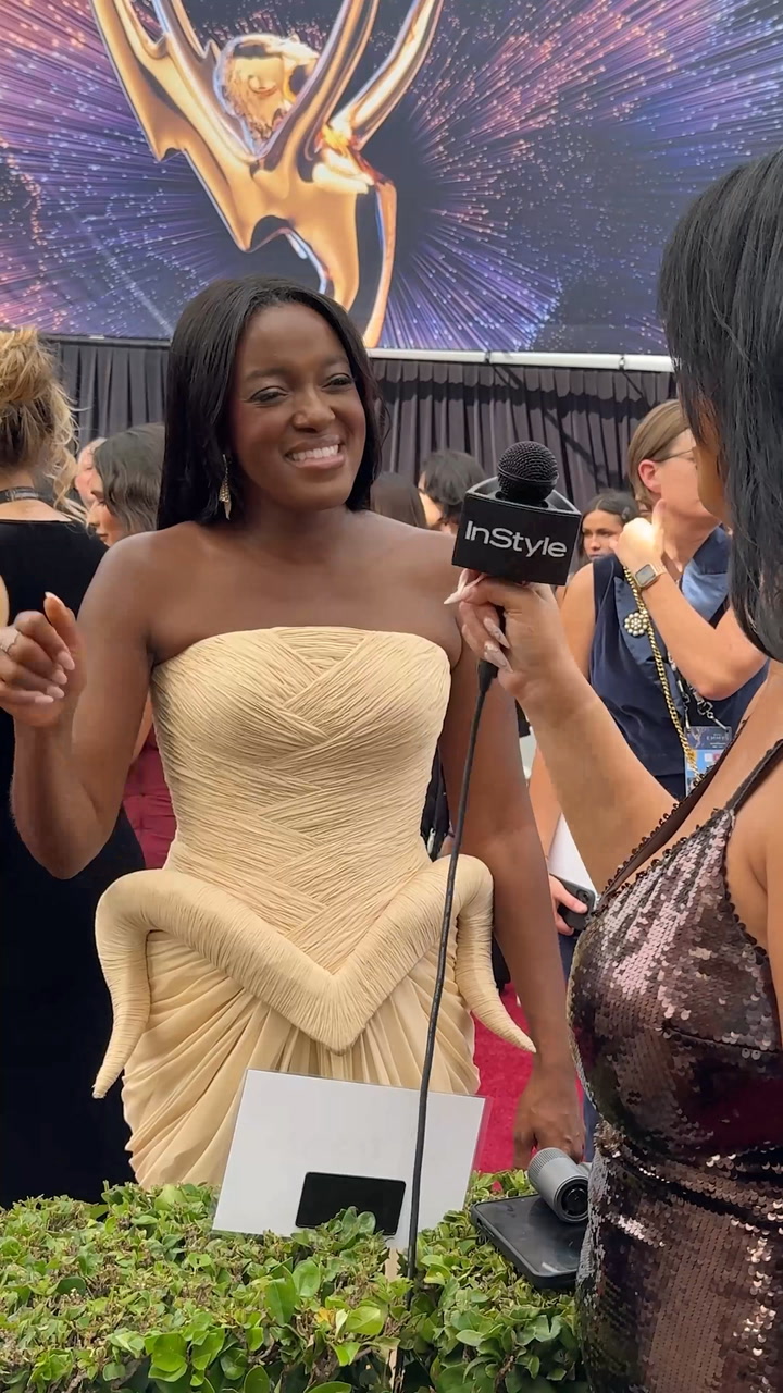 Krys Marshall on couture dress and candy stash at the Emmys