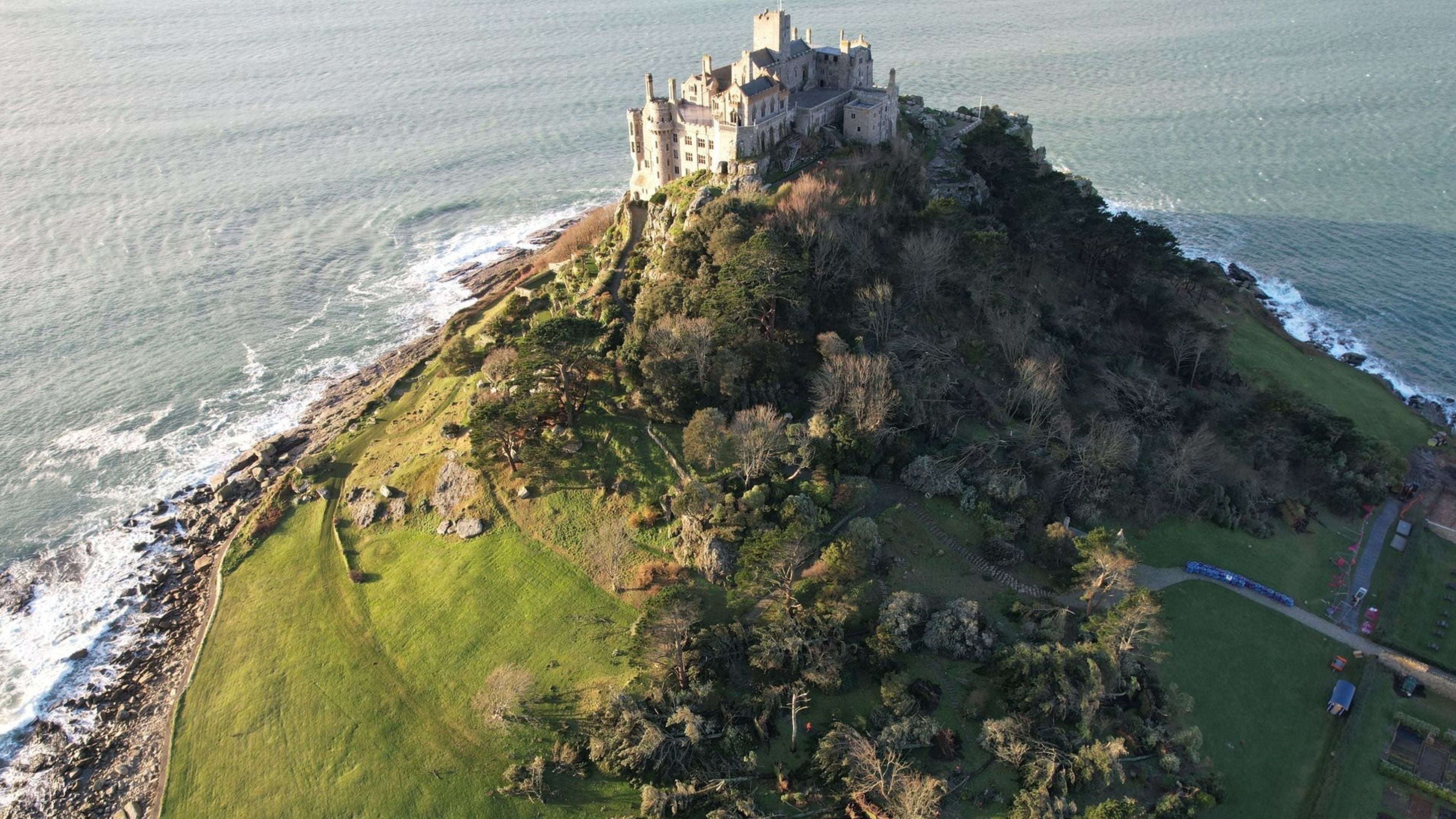 Nearly 100 trees blown down at St Michael's Mount due to Storm Goretti