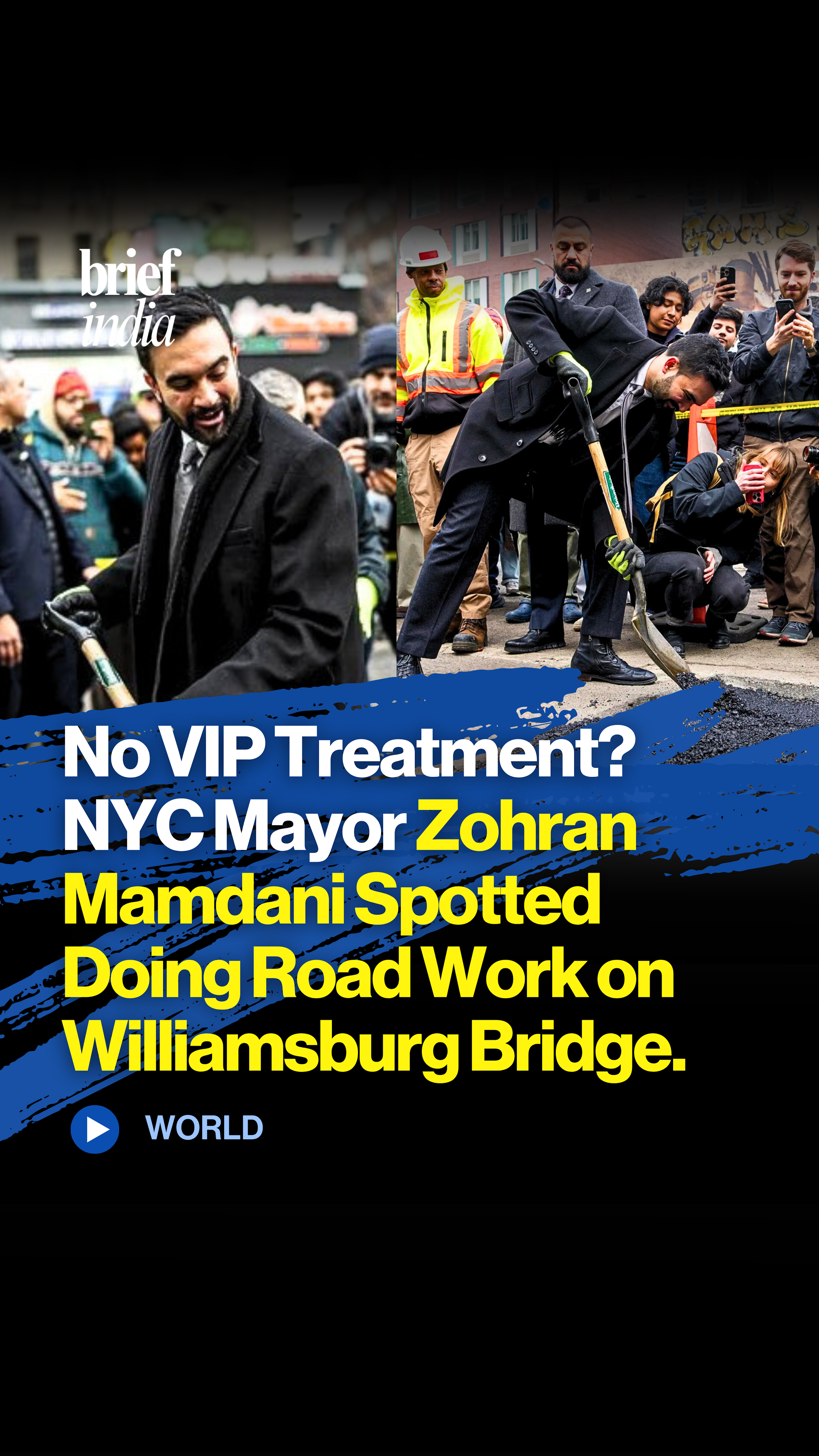 NYC Mayor Zohran Mamdani picks up a shovel to fix Williamsburg Bridge ...