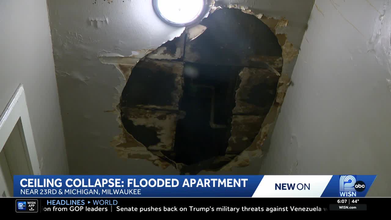Apartment ceiling collapse