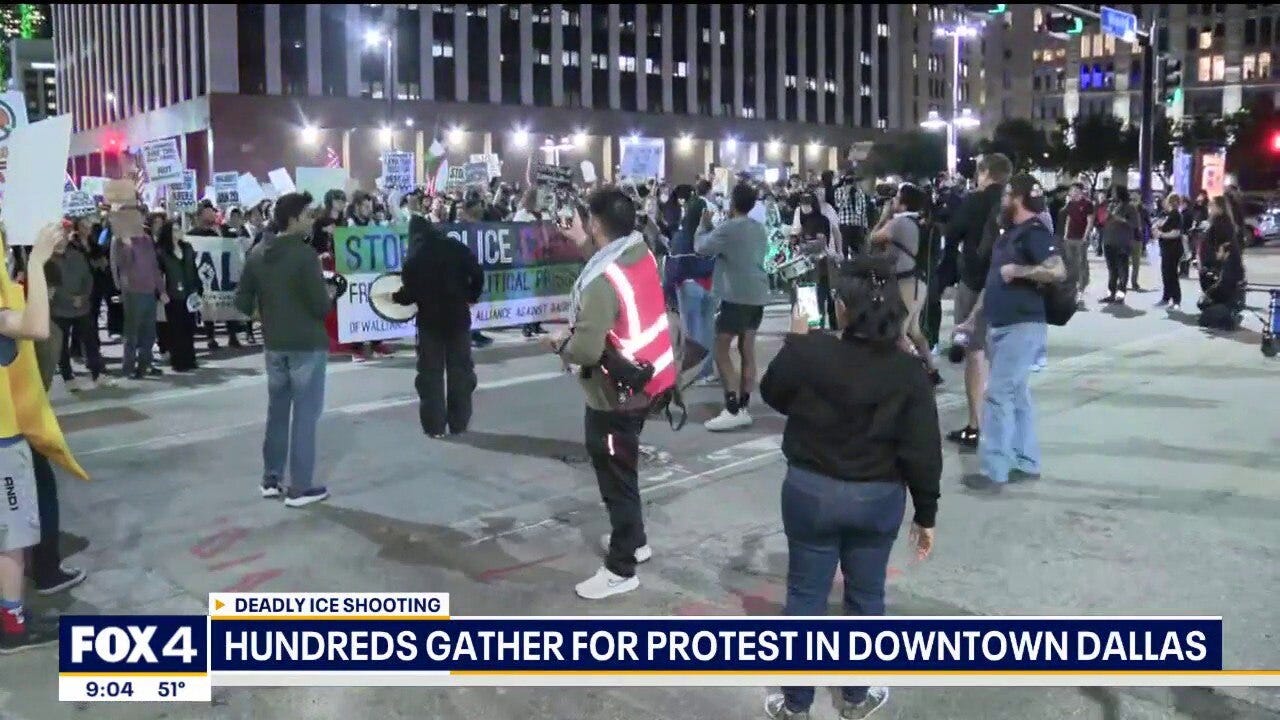 Protesters gather in Dallas over Minnesota ICE shooting