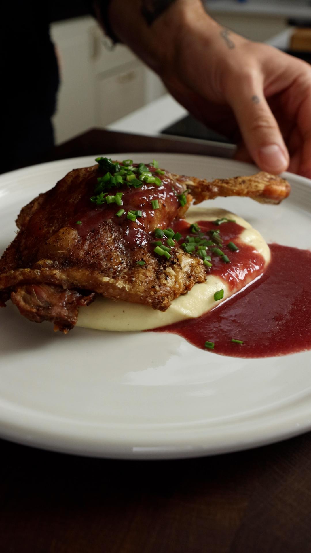 Duck leg & parsnip puree