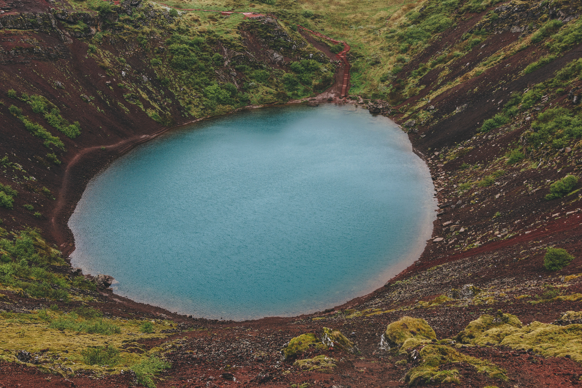 Lakes located inside volcanic craters
