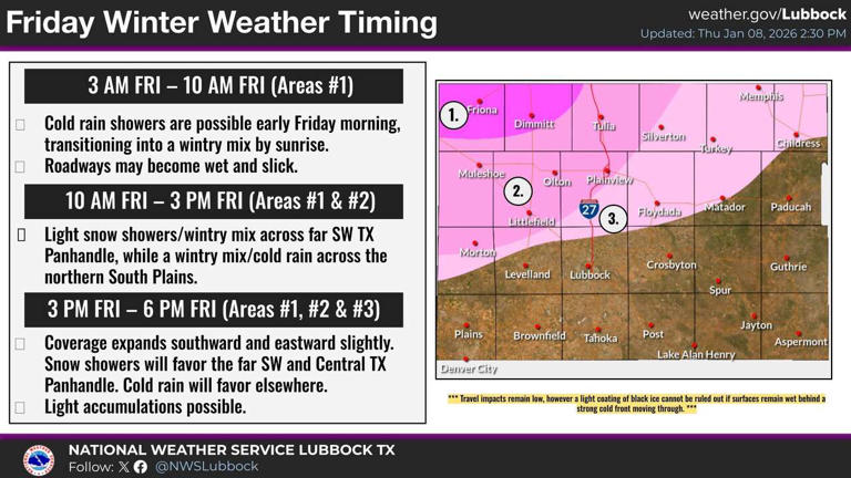 Snow hits Texas as winter weather sweeps in - here's where