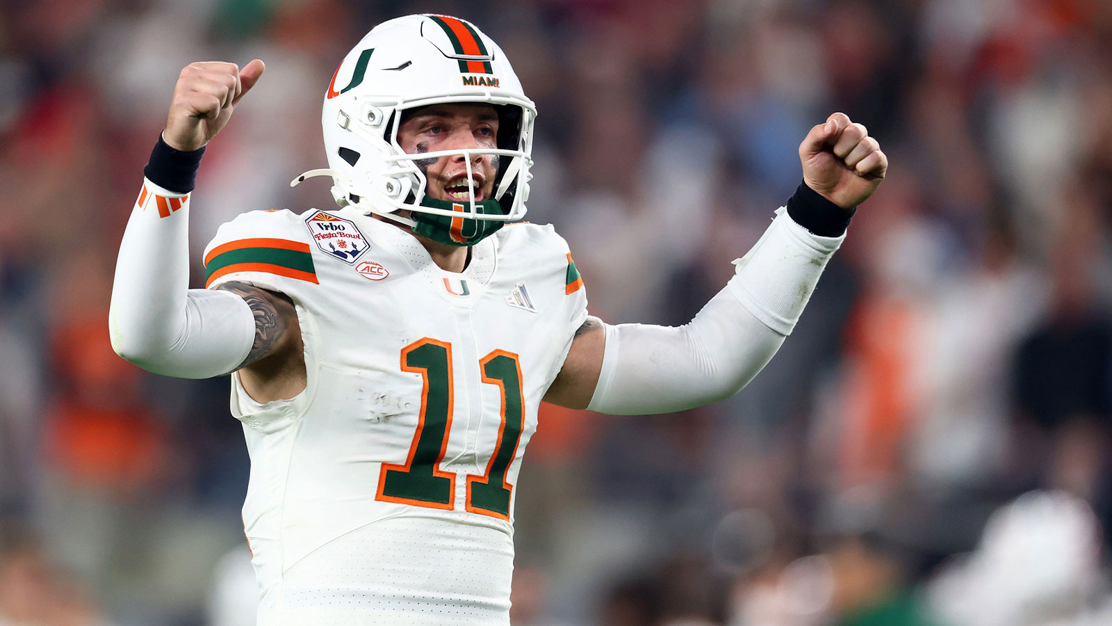 Carson Beck declares the U is back after winning classic Fiesta Bowl