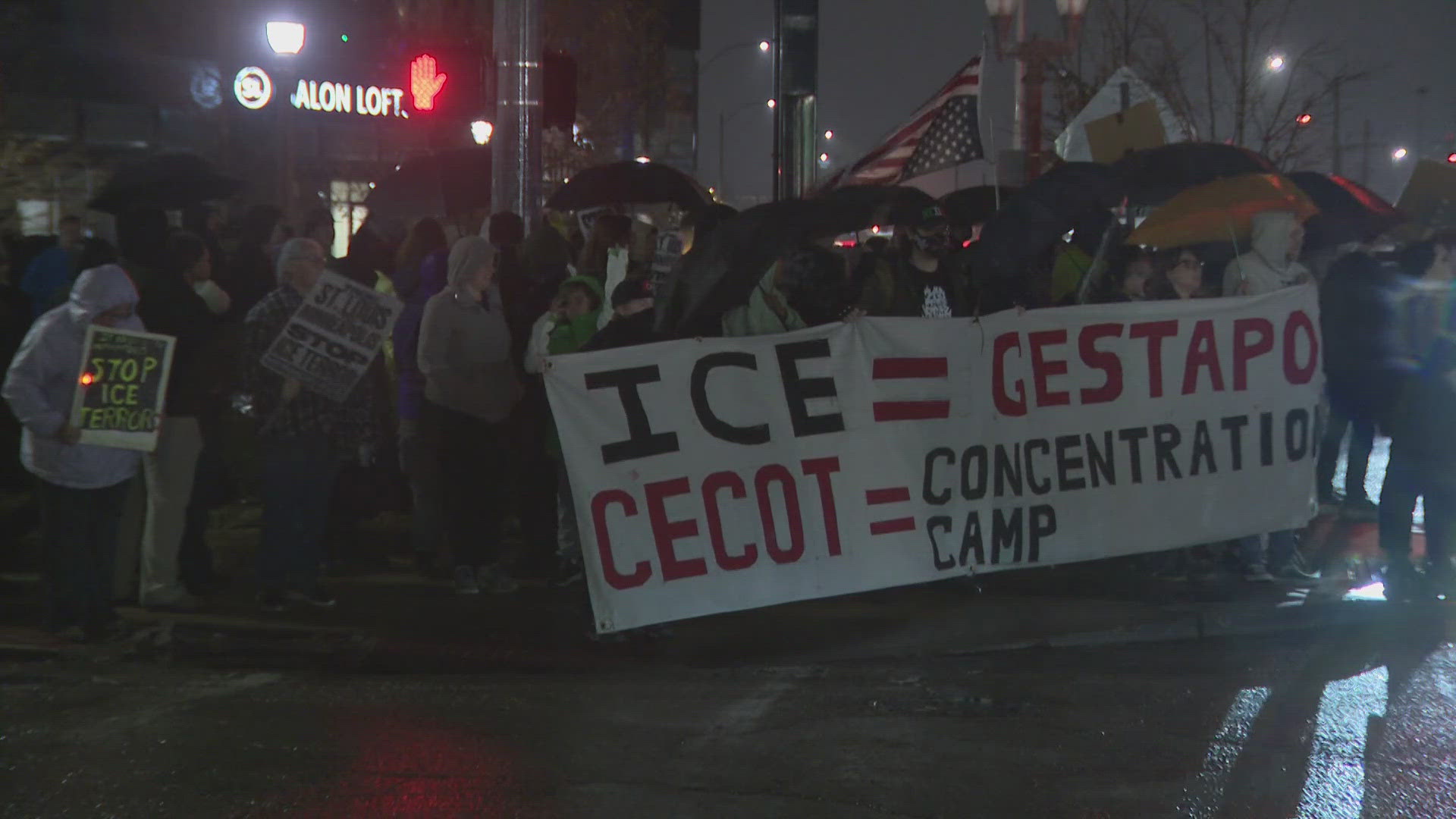Marchers brave rain to protest ICE in St. Louis