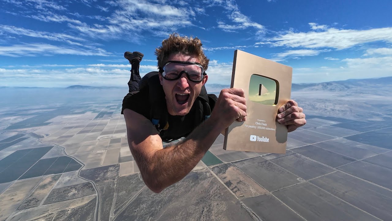 He took the YouTube play button skydiving and risked losing it all