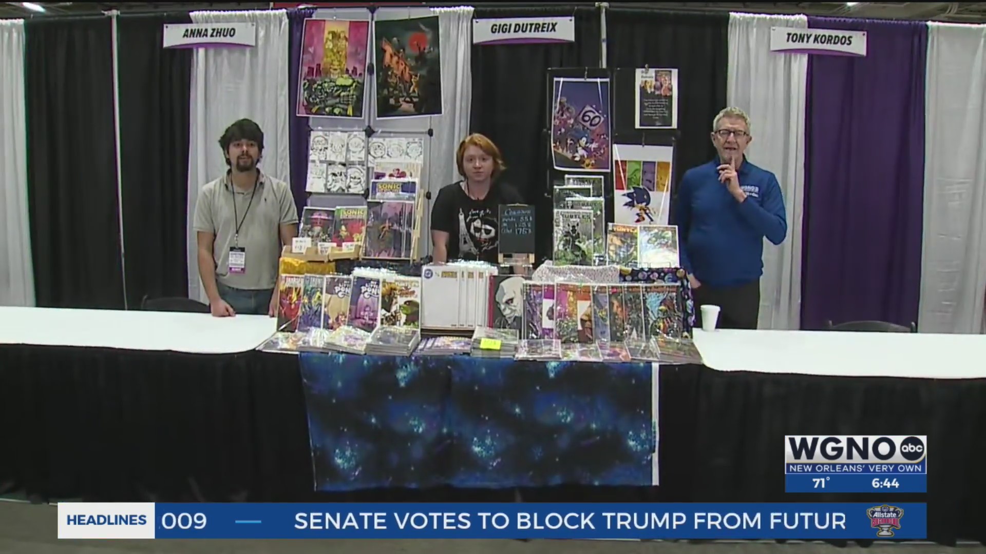 NOLA artist with Sonic the Hedgehog at FANEXPO New Orleans