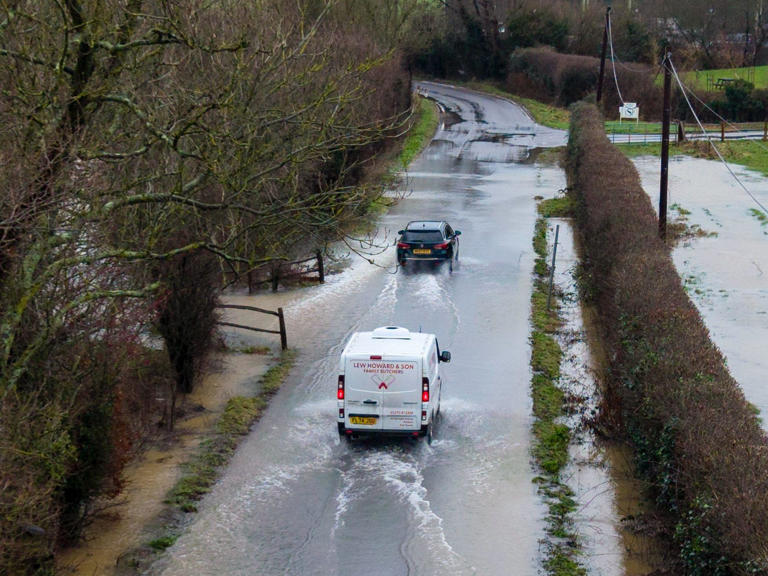In pictures: East Sussex village flooded following Storm Goretti