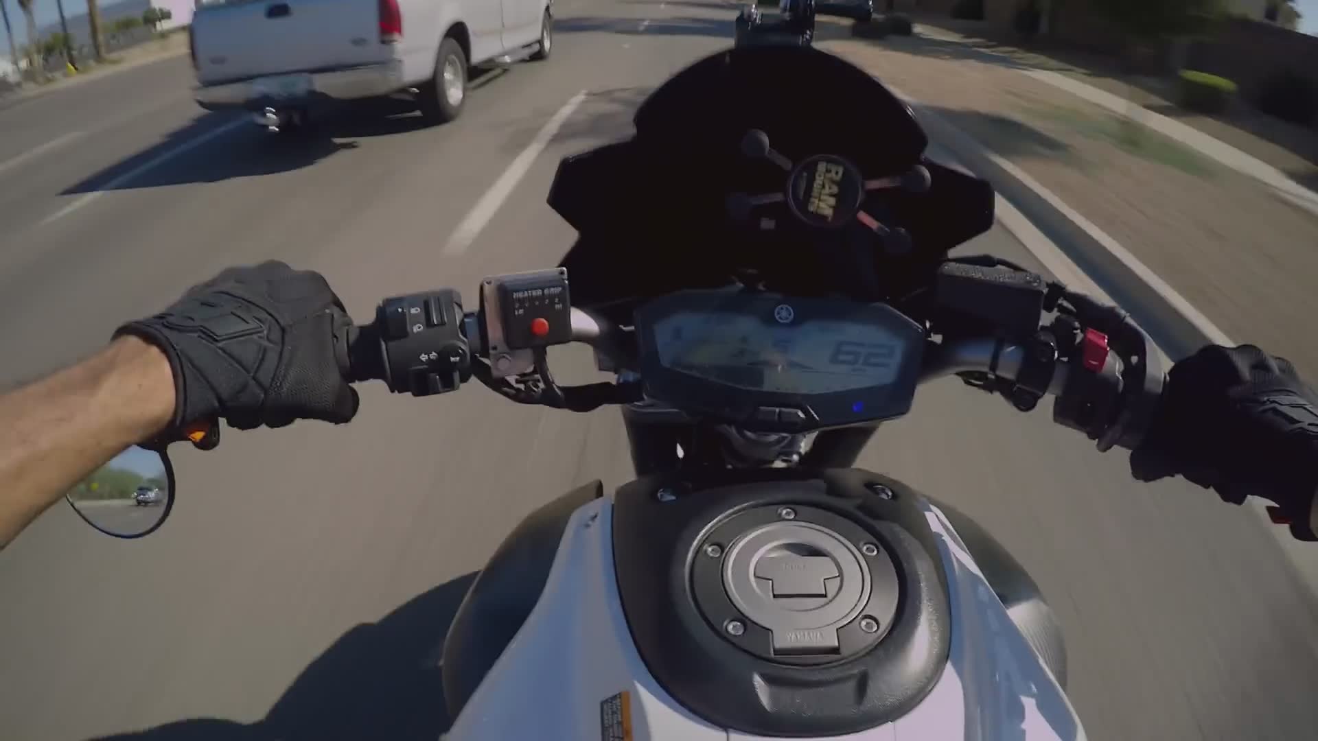 Drive-through pranks from motorcycle at fast food window