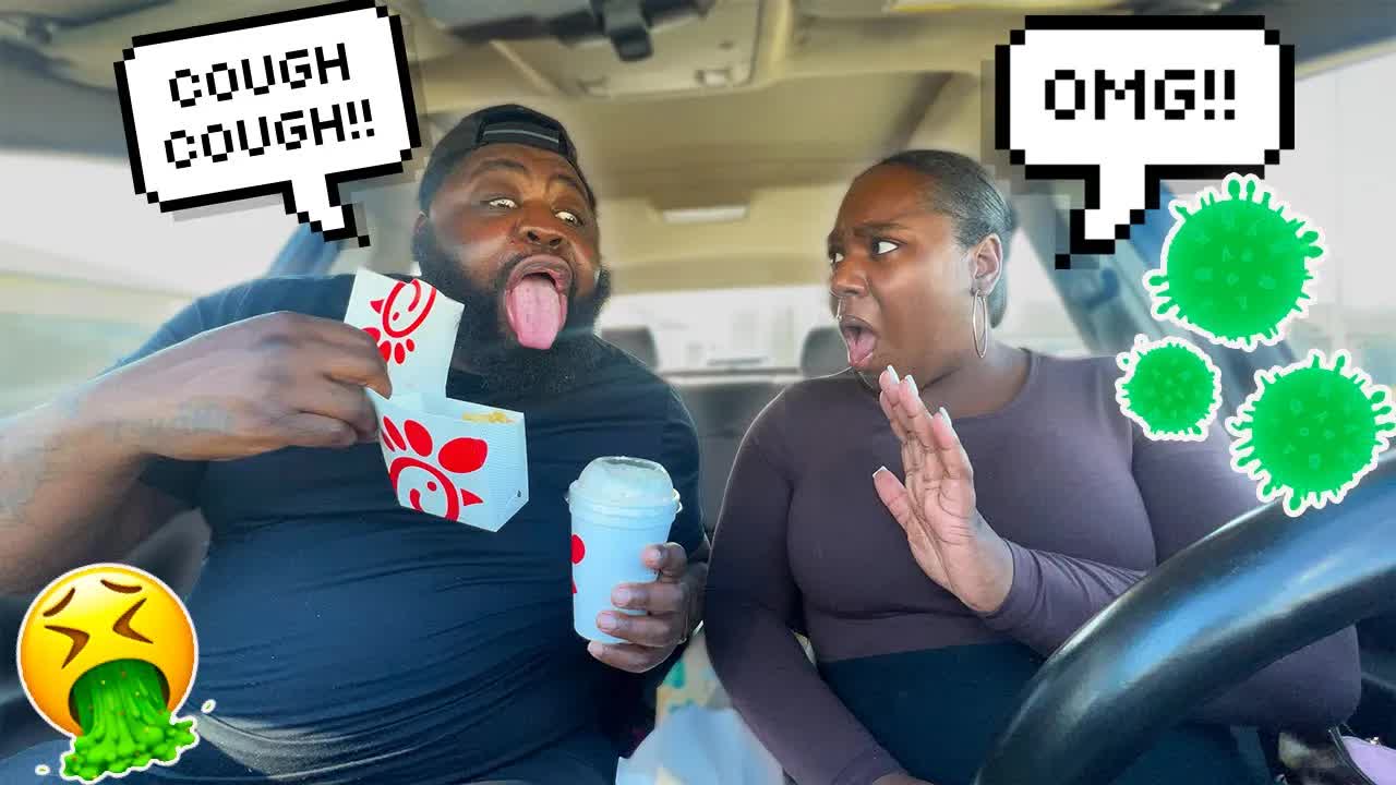 Coughing on my wife's food to see her reaction!