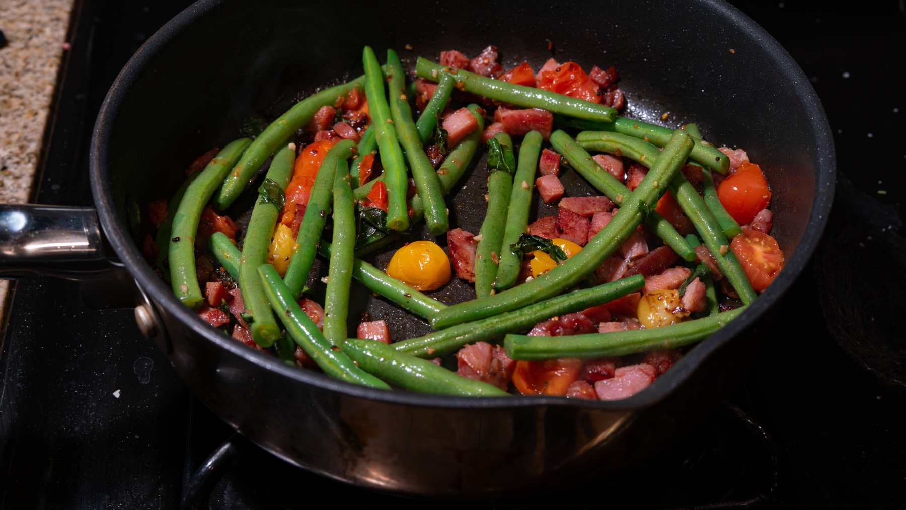 Judías verdes con jamón en Thermomix rápidas