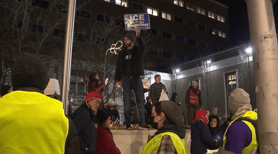 ICE: Law enforcement vehicle damaged during Hartford protest