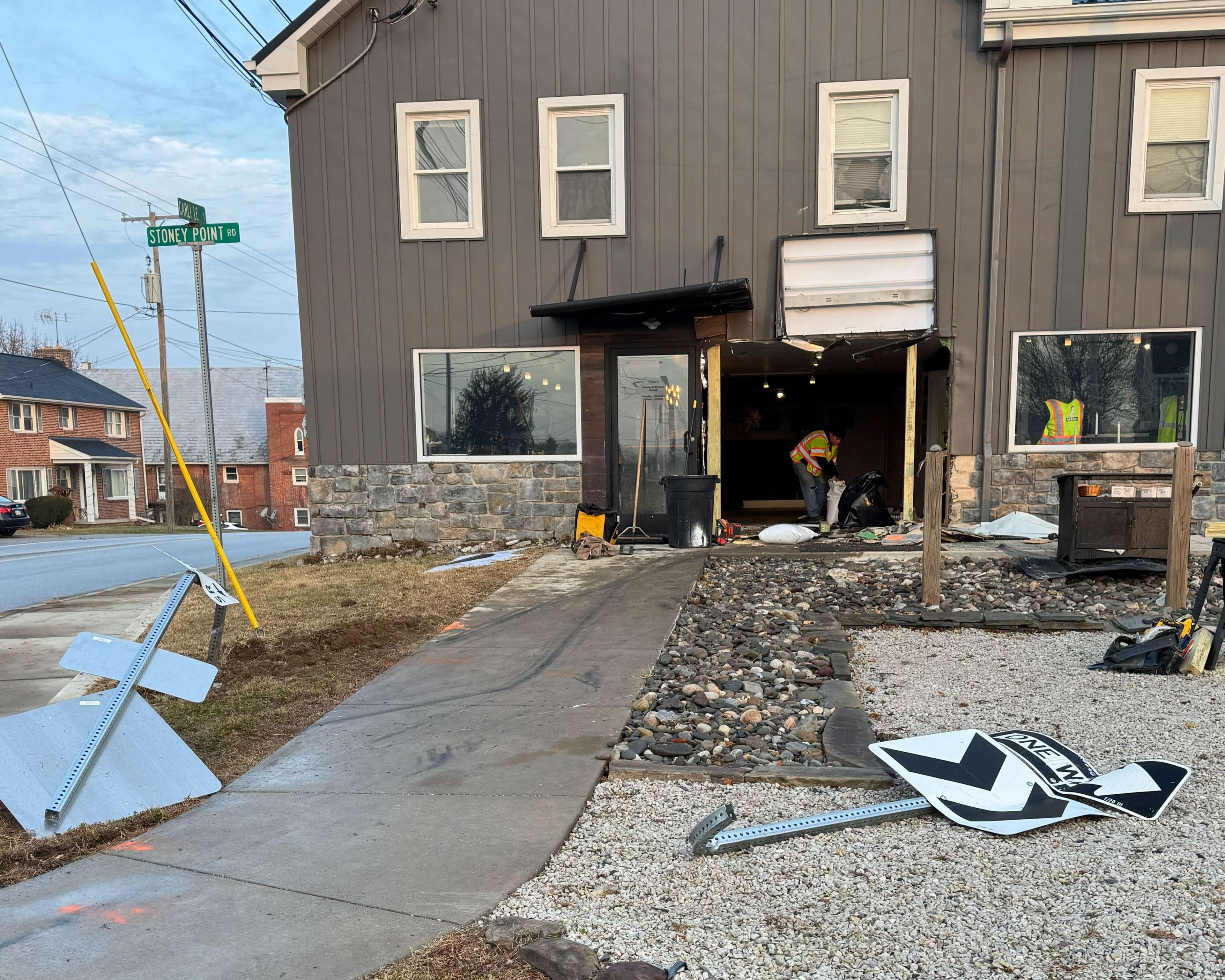 Driver crashes stolen car into central Pa. coffee shop after chase: police