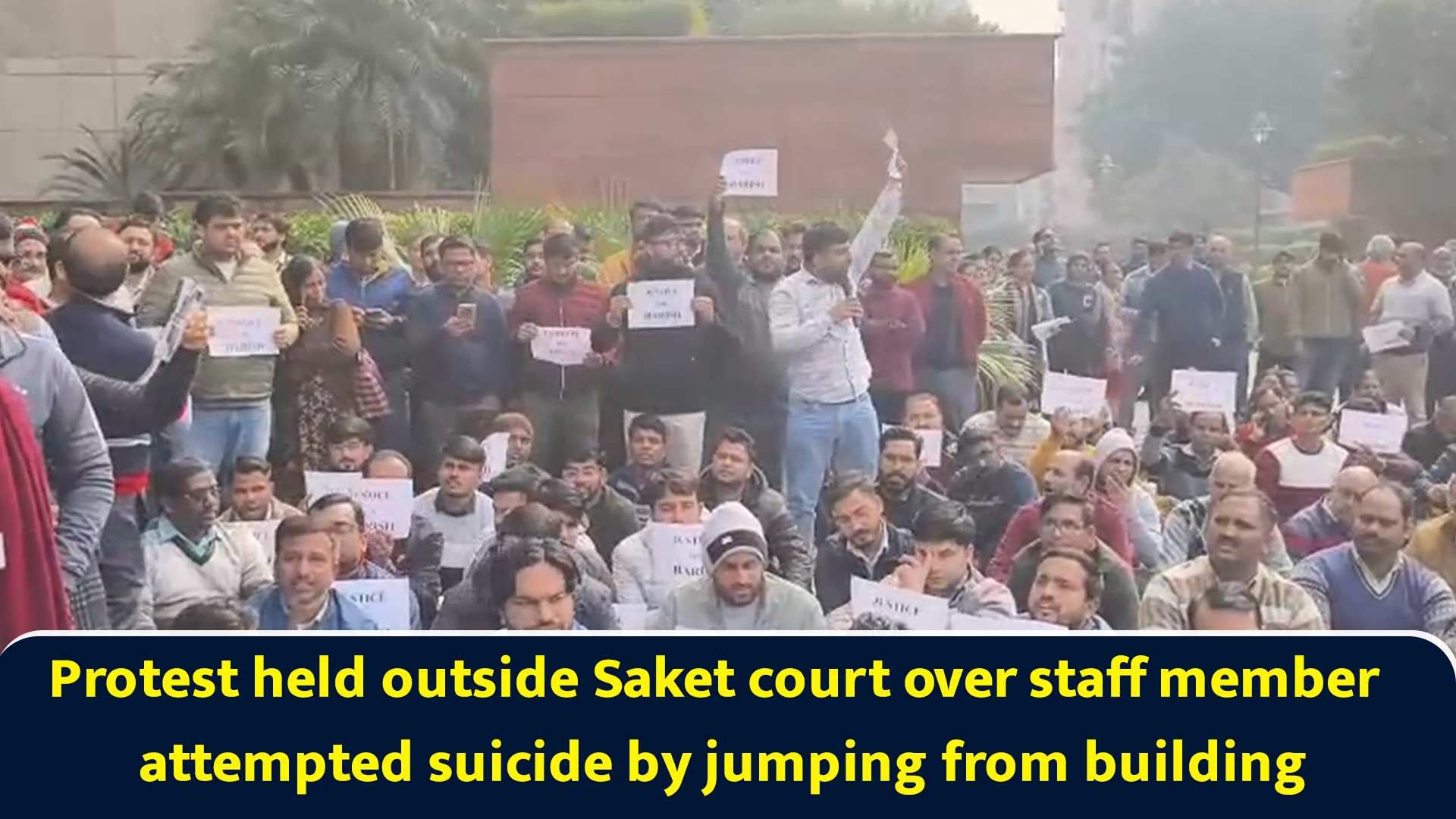 Protest held outside Saket court over staff member attempted suicide by ...