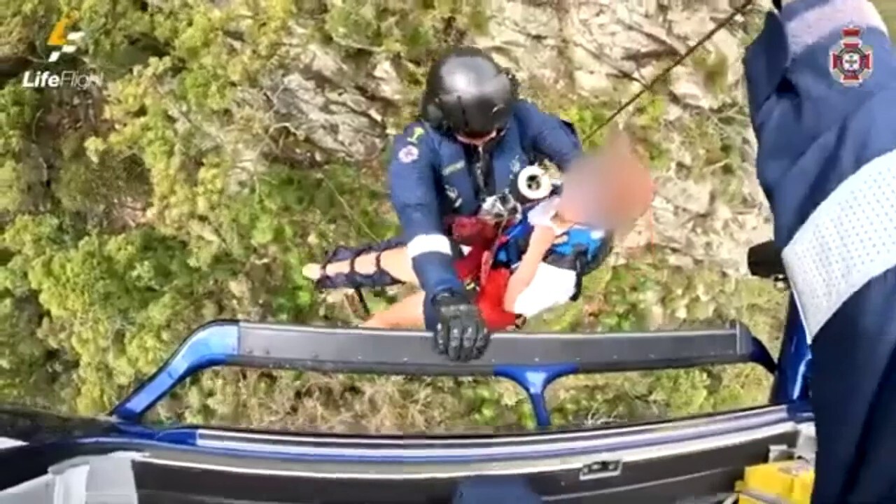 Helicopter crew lifts injured hiker to safety after fall on mountain in ...