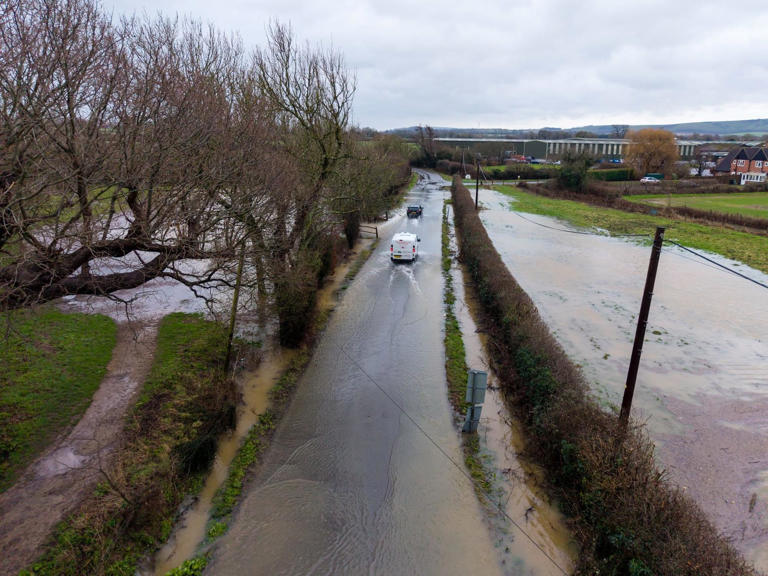 In pictures: East Sussex village flooded following Storm Goretti