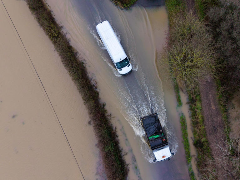 In pictures: East Sussex village flooded following Storm Goretti