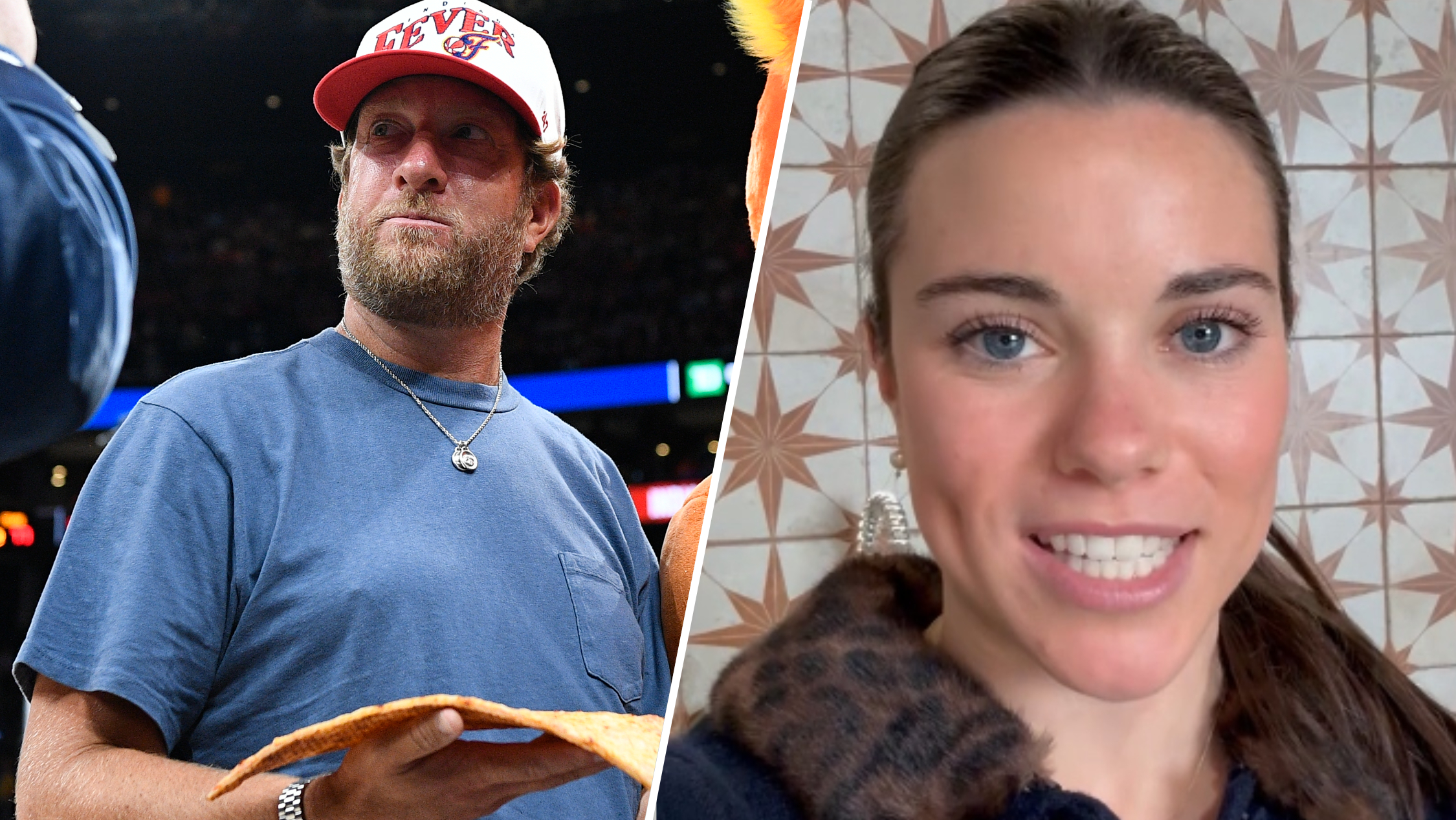 Dave Portnoy does 'One Bite' pizza review in Needham with Drake Maye's wife