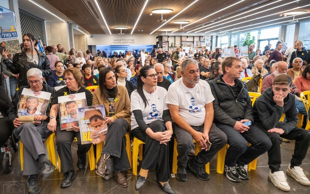 Kibbutz Alumim members gather in Tel Aviv, call for return of Ran Gvili ...