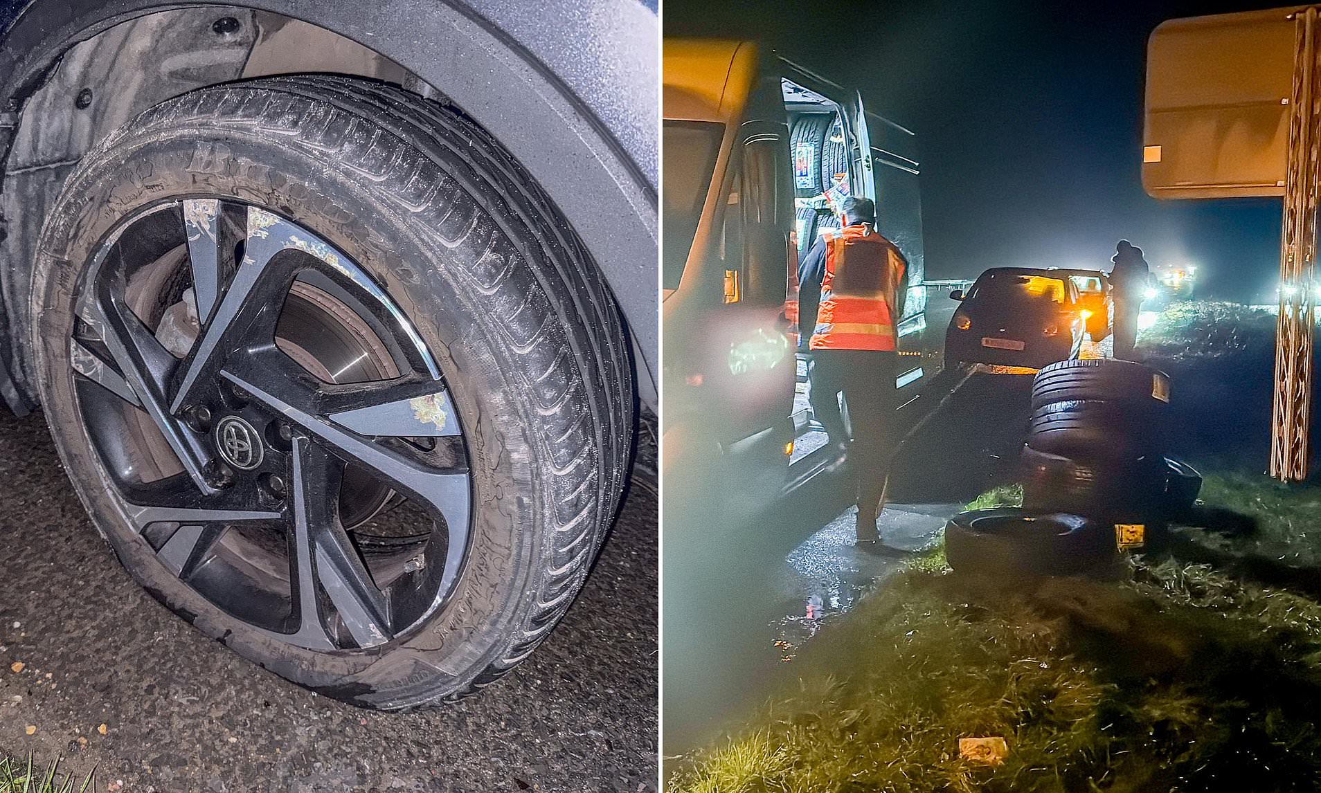 'Hidden' mega pothole leaves more than a dozen motorists stranded on ...