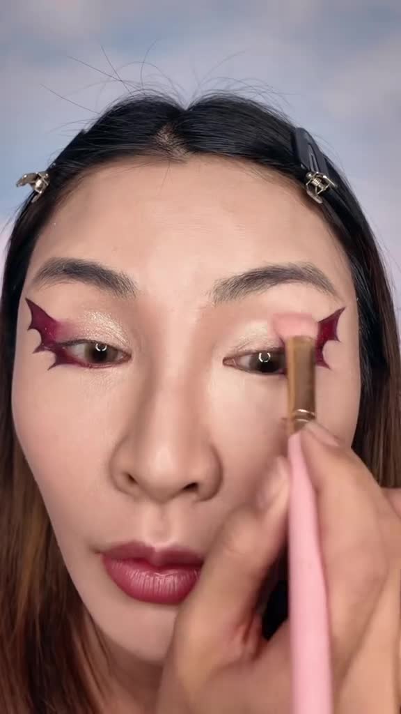 Vampire bat glam makeup tutorial for a bold Halloween look