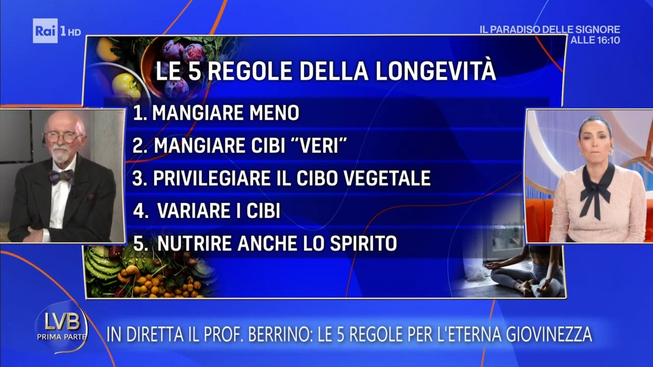 Le 5 regole della longevità del professor Berrino - La volta buona - 09 ...