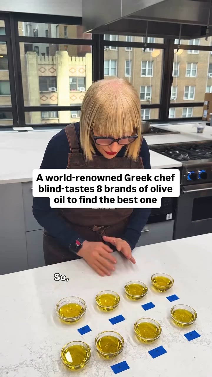 Greek chef's olive oil taste test