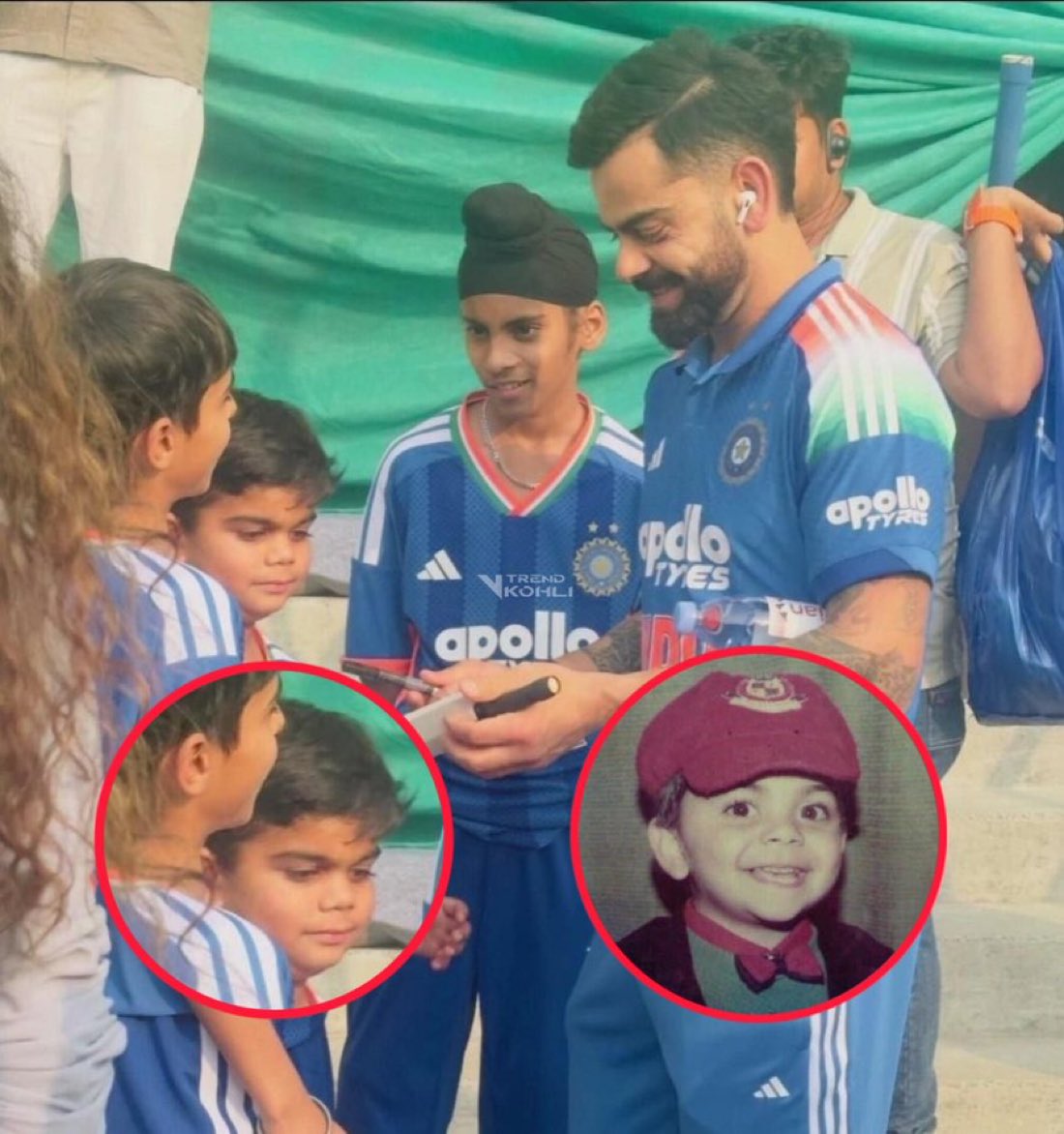 Virat Kohli can't stop smiling after meeting mini doppelganger, moment ...