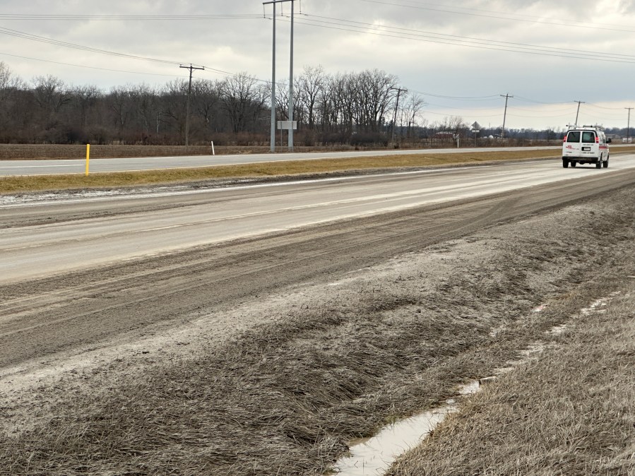 Look: Mud covers stretch of US 27 in Allen County