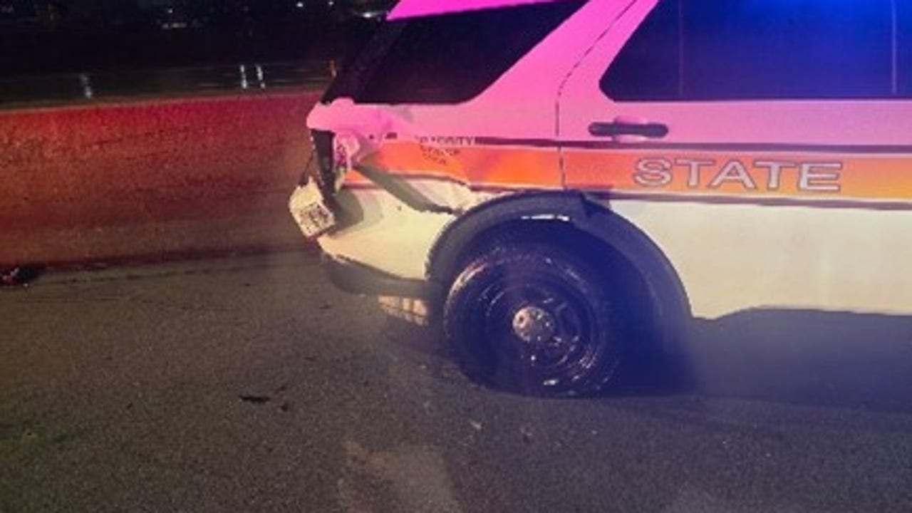 Driver cited, hospitalized after crash involving ISP squad car on I-88