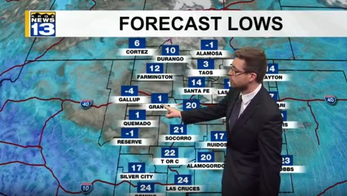 Frigid air settles into New Mexico Saturday morning