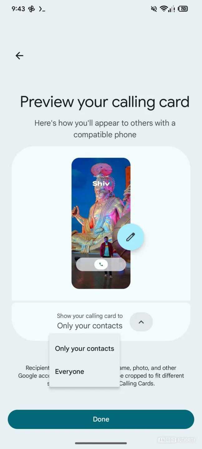 Android will soon let you set a calling card for yourself