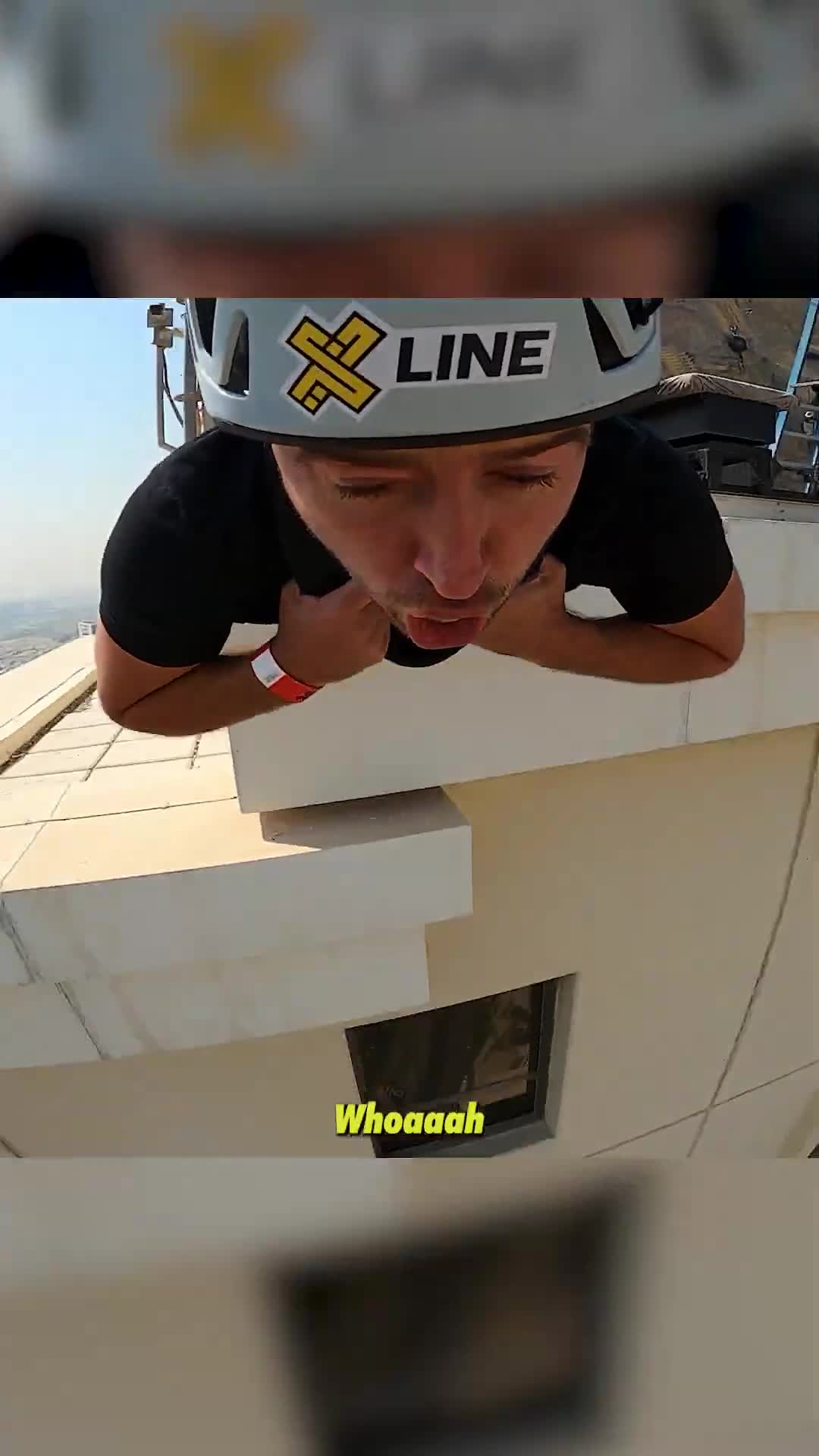 Ziplining off a skyscraper in Dubai